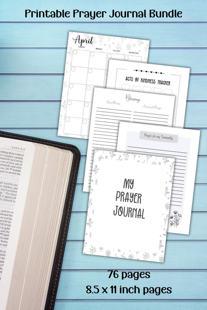 Prayer Journal Printable Gratitude Printable Prayer List Meditation ...