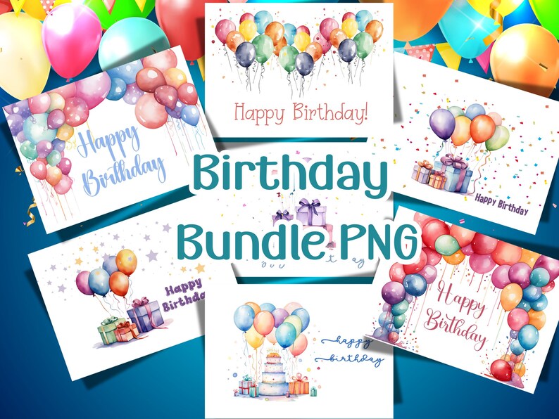 Kids Birthday Card Balloon Arch Watercolor Printable Happy Birthday ...