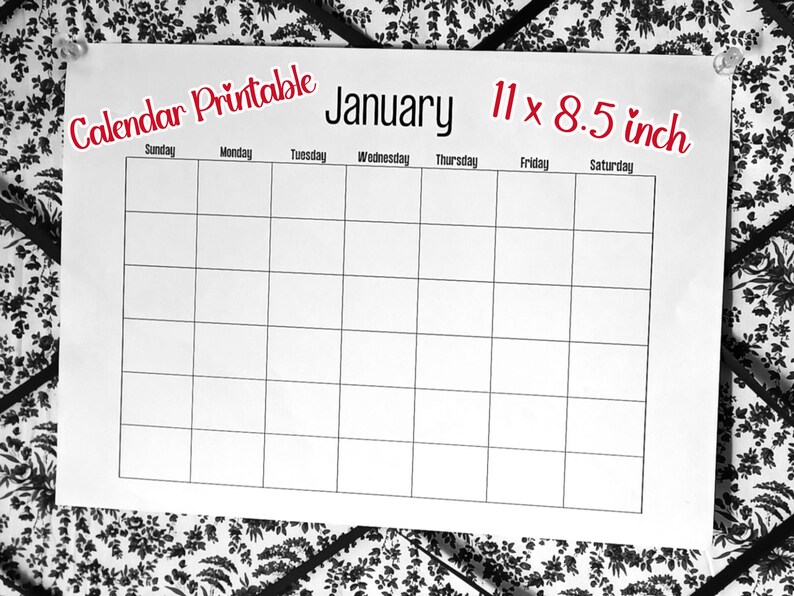 Monthly Planner Calendar Printable Minimalist Landscape ADHD 12 Month ...