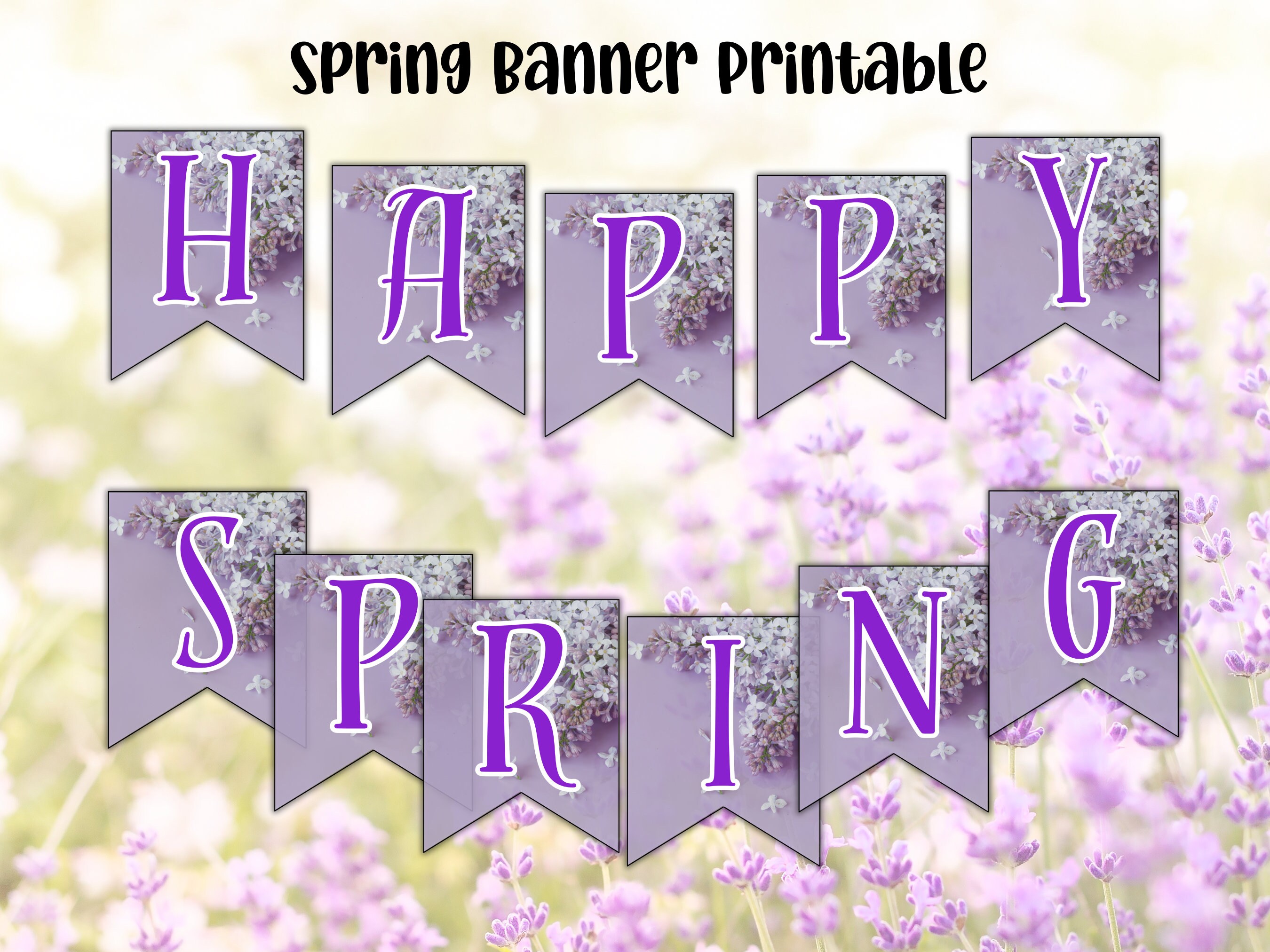 Spring Banner Printable Bunting Garden Decor Easy Homeschool Printable ...