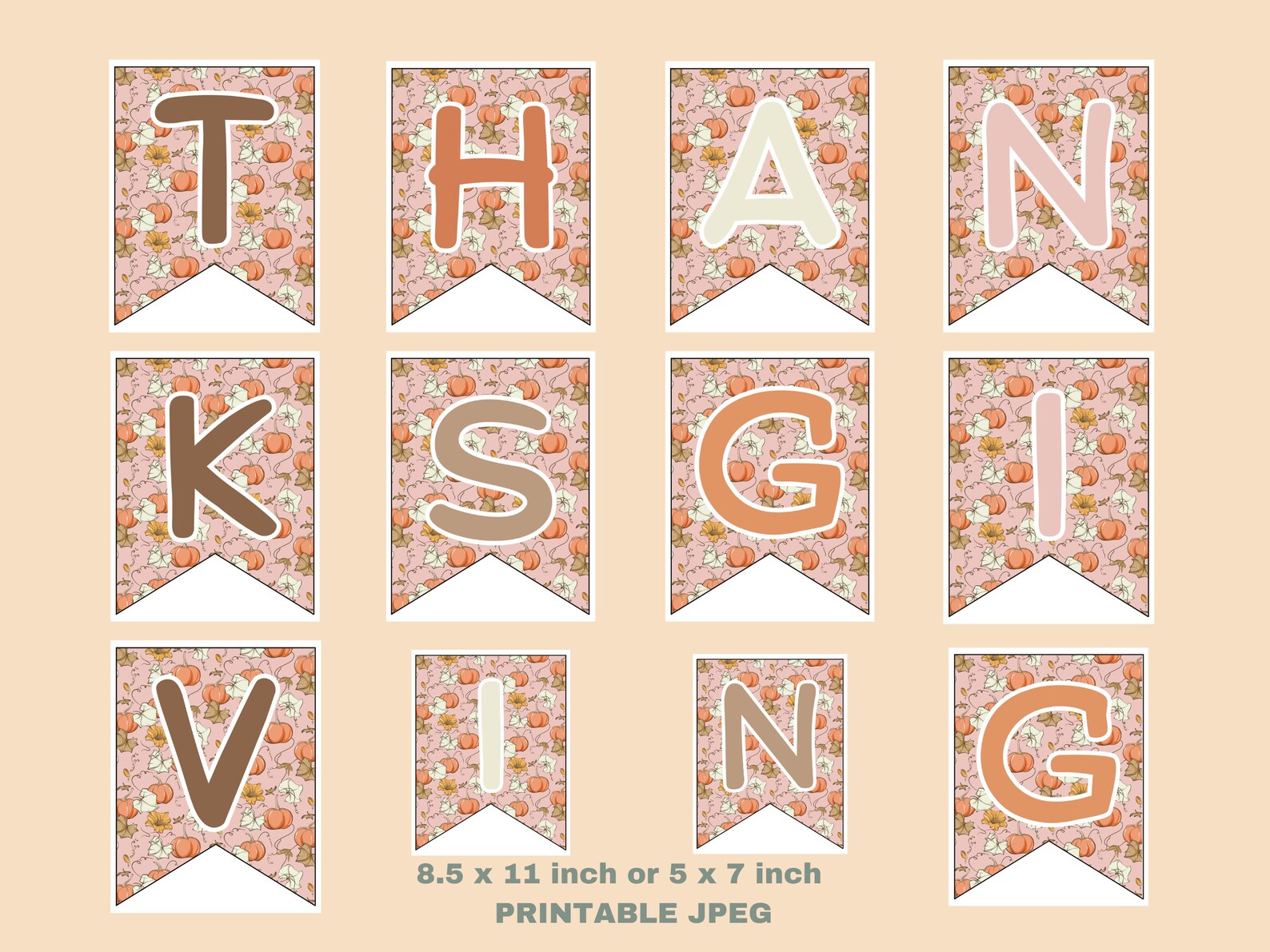 Banner Printable Thanksgiving Decor Thanksgiving Banner Boho - Etsy