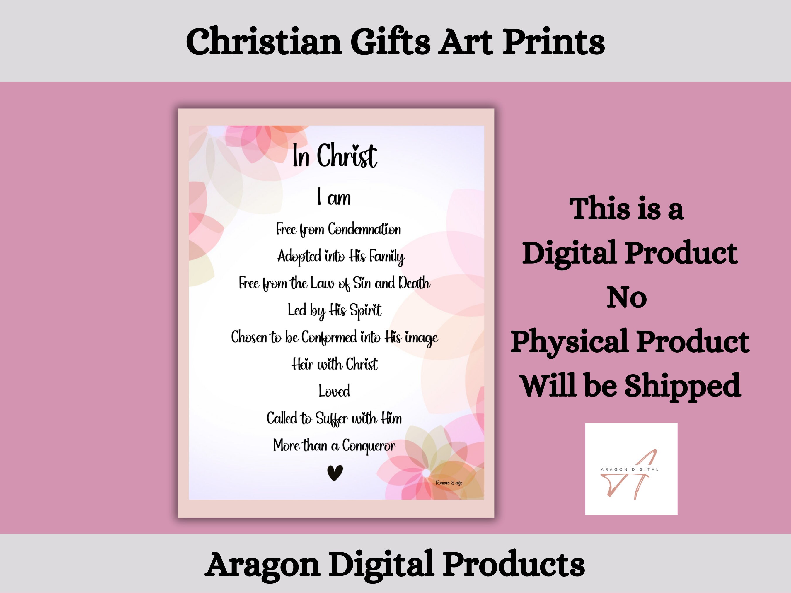Christian Gift Art Print Home Decor Scripture Wall Art Print Christian ...
