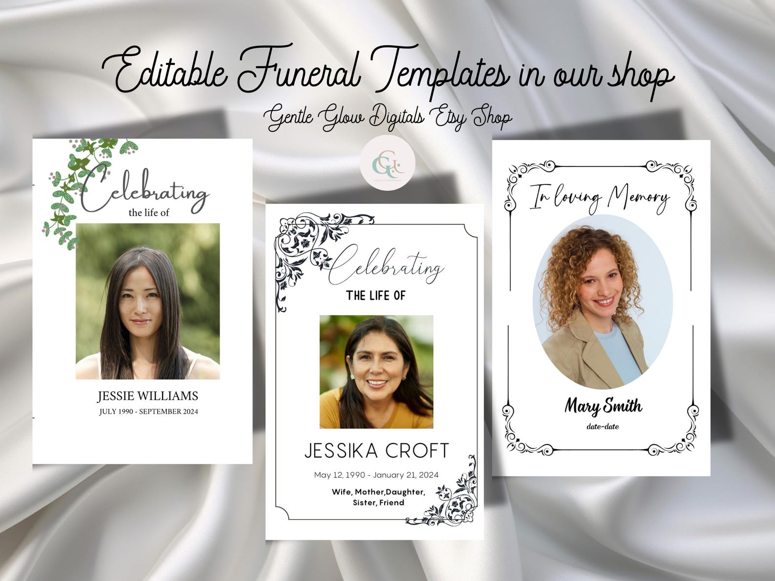 Memorial Funeral Program Template Editable in Canva in Loving Memory ...