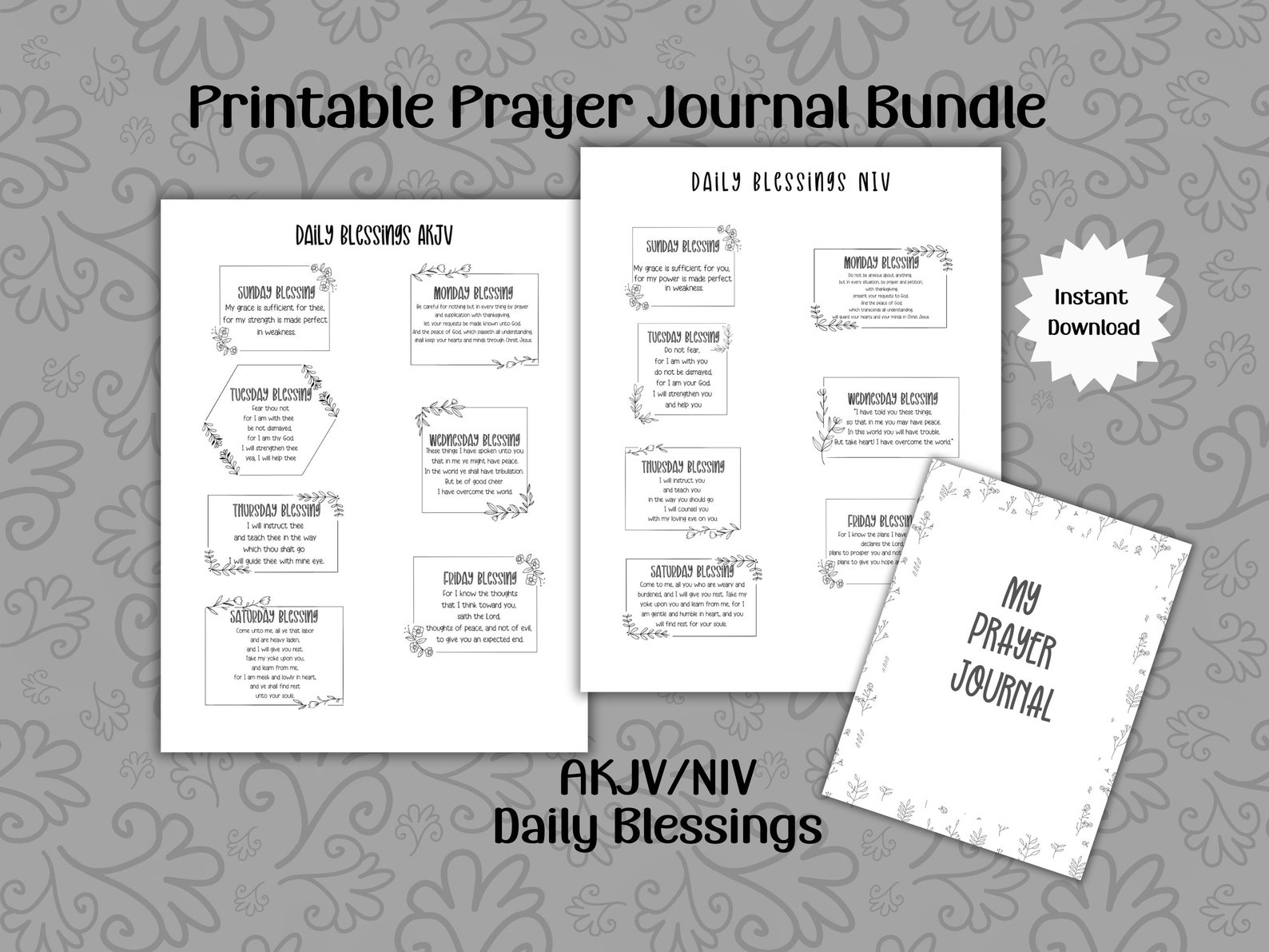 Prayer Journal Bundle Printable Gratitude Printable Prayer List Digital ...