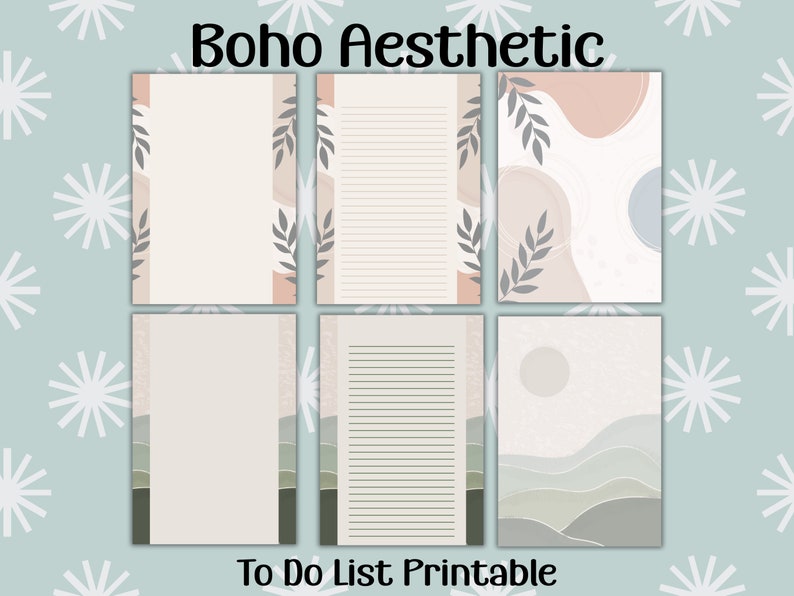 Boho Stationery Printable Paper Digital Papers Boho Letter Writing ...