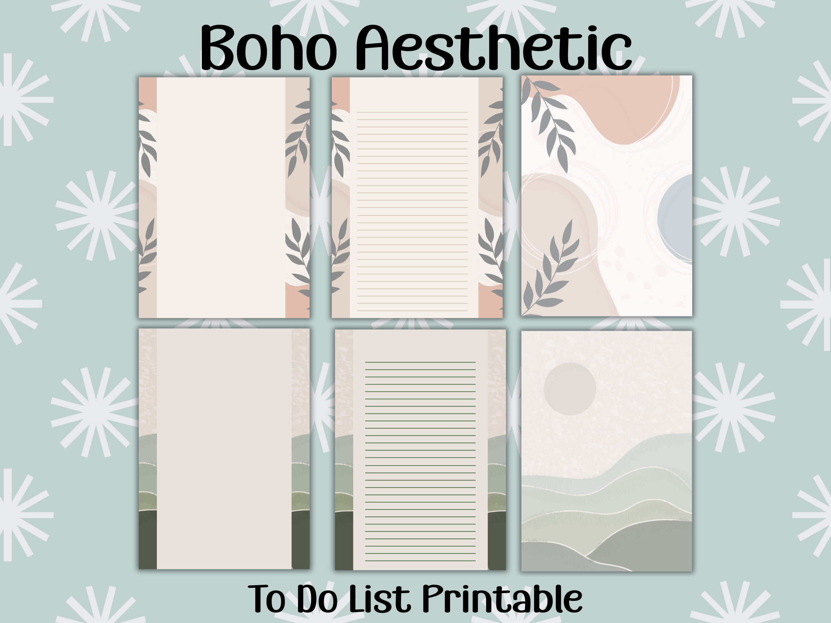 Boho Stationery Printable Paper Digital Papers Boho Letter Writing ...