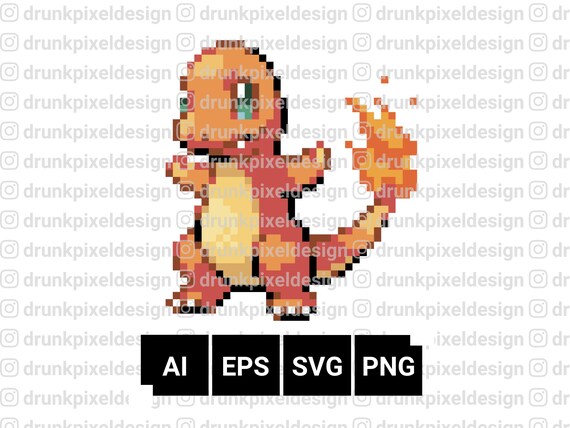 Plantillas De Pixel Art De Pokémon Charmander