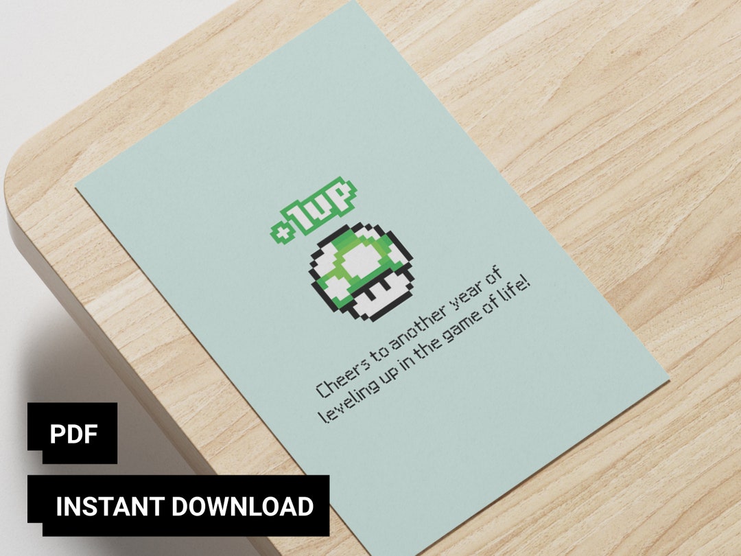 PRINTABLE Super Mario Bros Happy Birthday Mushroom Card | Nintendo ...