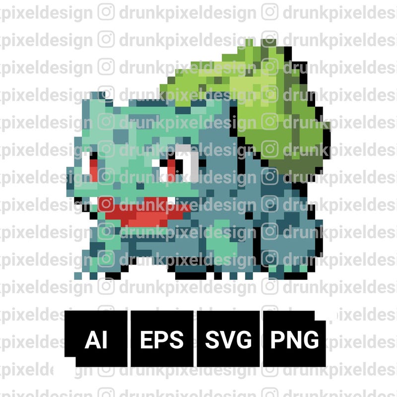 Bulbasaur Pixel Art - Etsy
