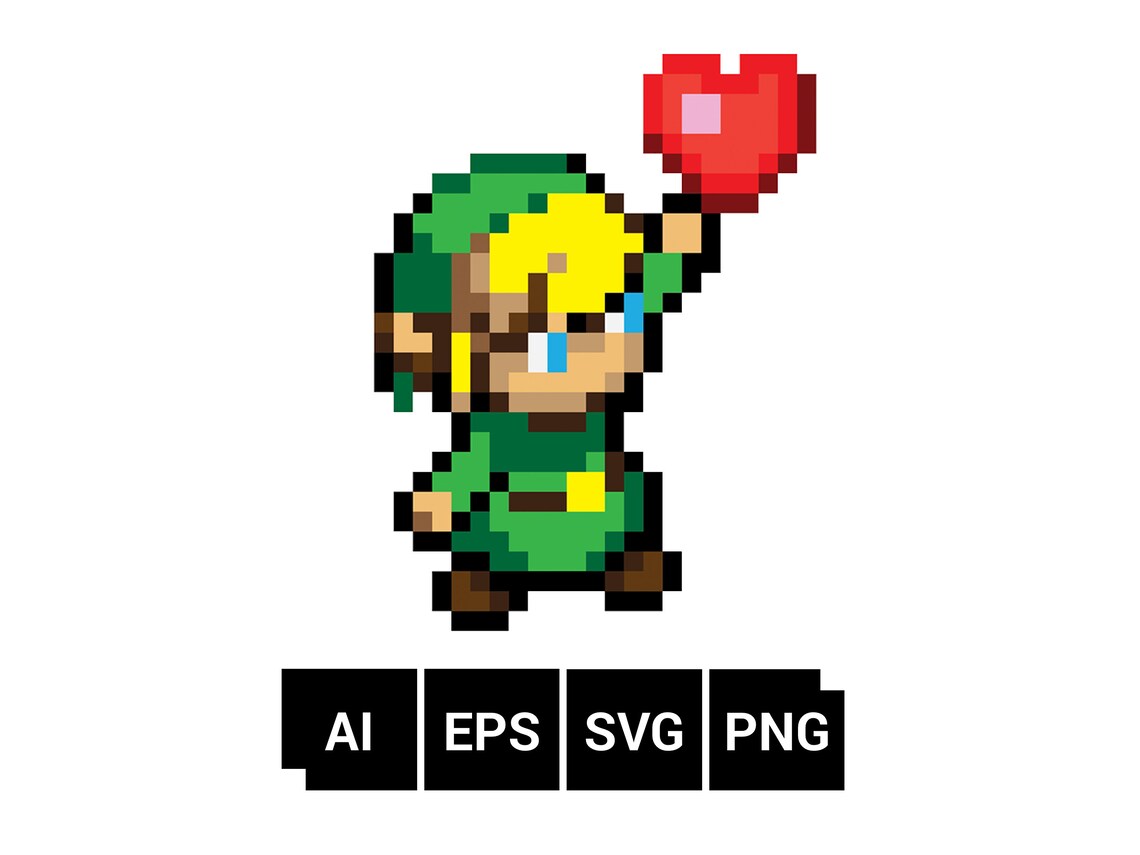 Zelda SVG Legend of Zelda Perler Pattern Zelda Vector Valentines SVG ...