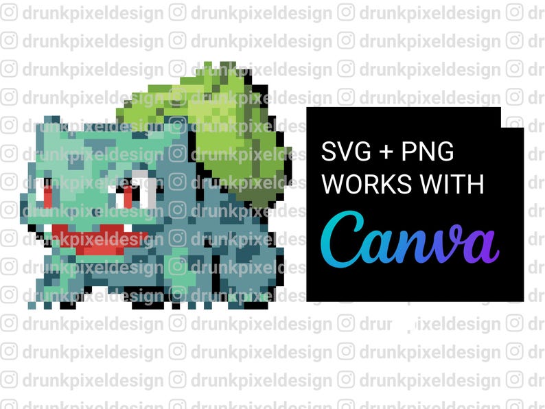 Bulbasaur SVG | Pokemon Pixel Art Bulbasaur | Perler Bead Pattern ...