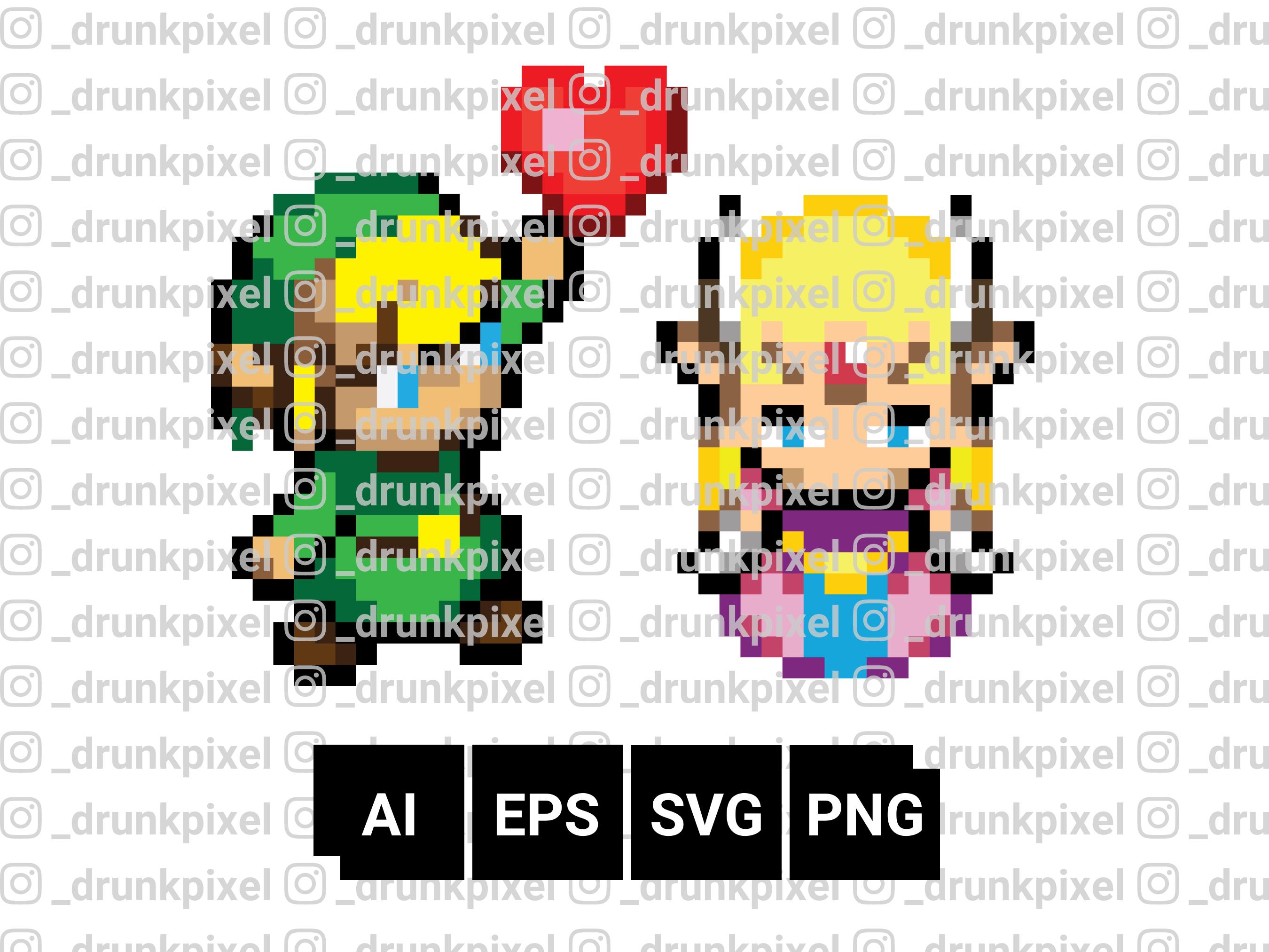 Zelda + Link SVG | Legend of Zelda | Perler Pattern | Zelda + Link ...