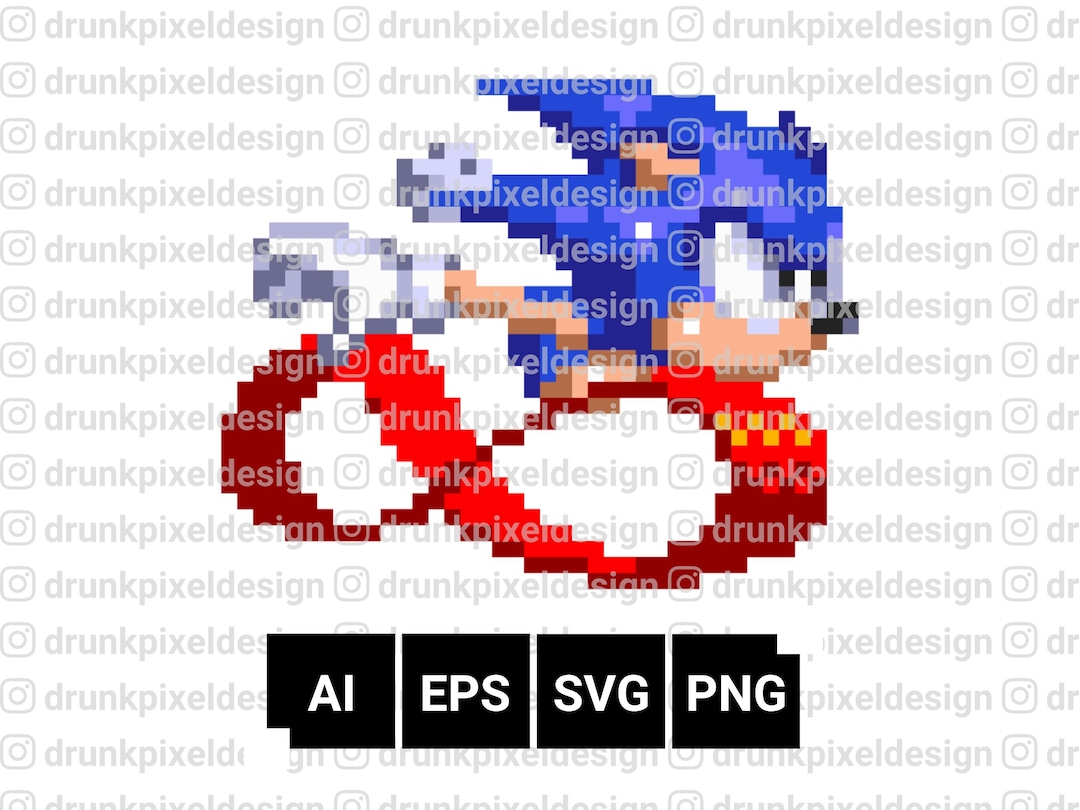 Sonic SVG | Sonic Pixel Art | Perler Bead Pattern | Sonic Sprite Perler | SVG Art | High ...