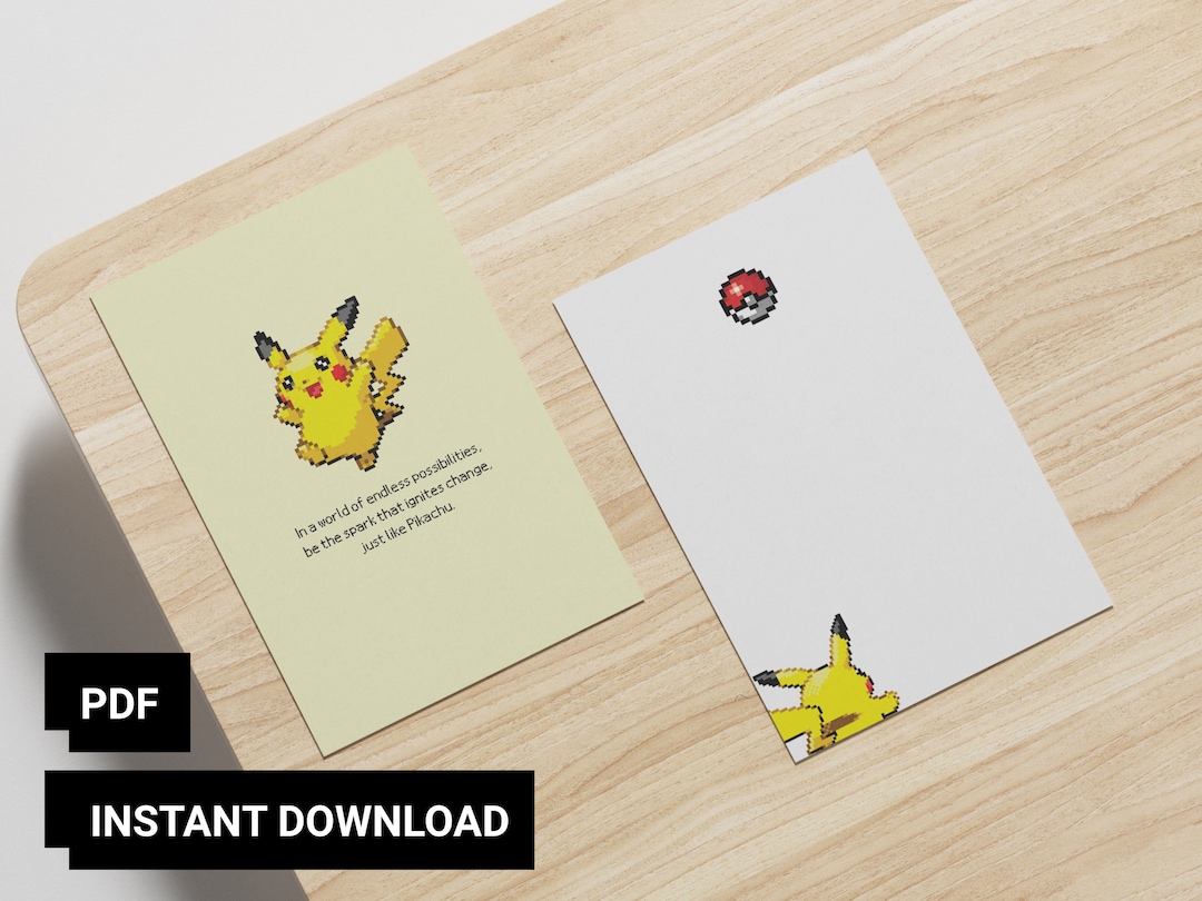 Printable Pokemon Greeting Card Pokemon Themed Greeting Card Pikachu ...