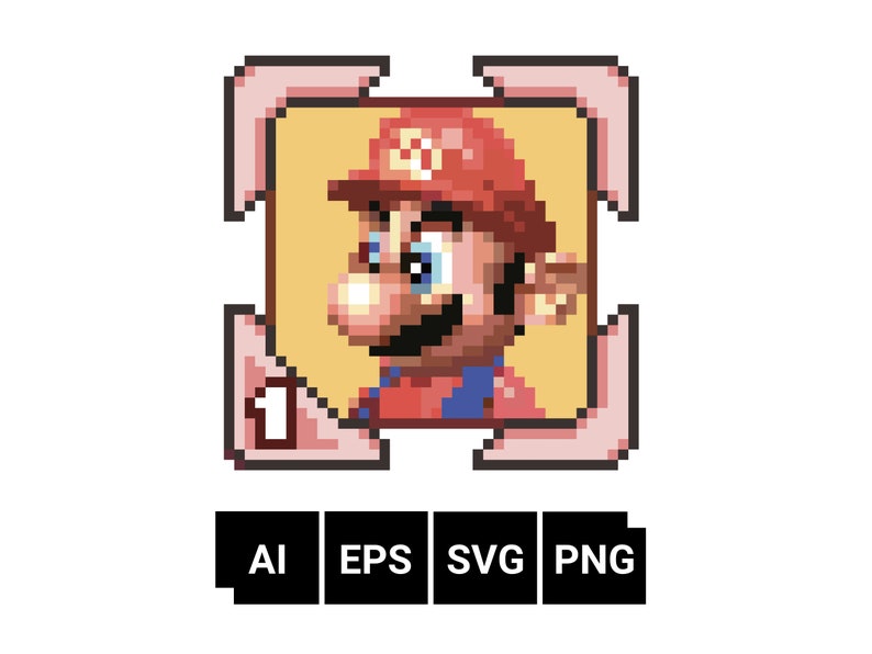 Super Mario SVG / Super Mario Pixel Art / Patrón de cuentas Perler ...