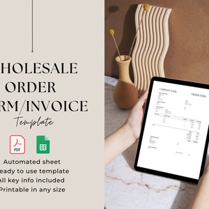 Wholesale Order Form Invoice Template | Google Sheet Invoice for ...