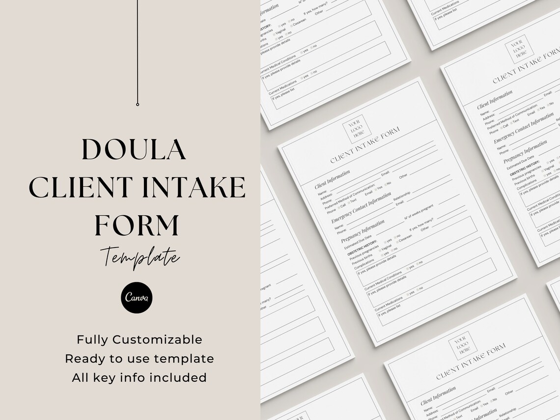 Doula Client Intake Form Editable Doula Template Doula - Etsy