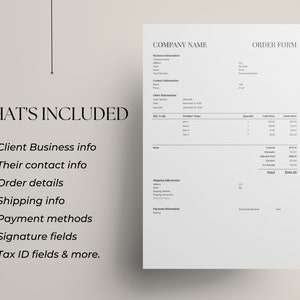 Wholesale Order Form Invoice Template | Google Sheet Invoice for ...