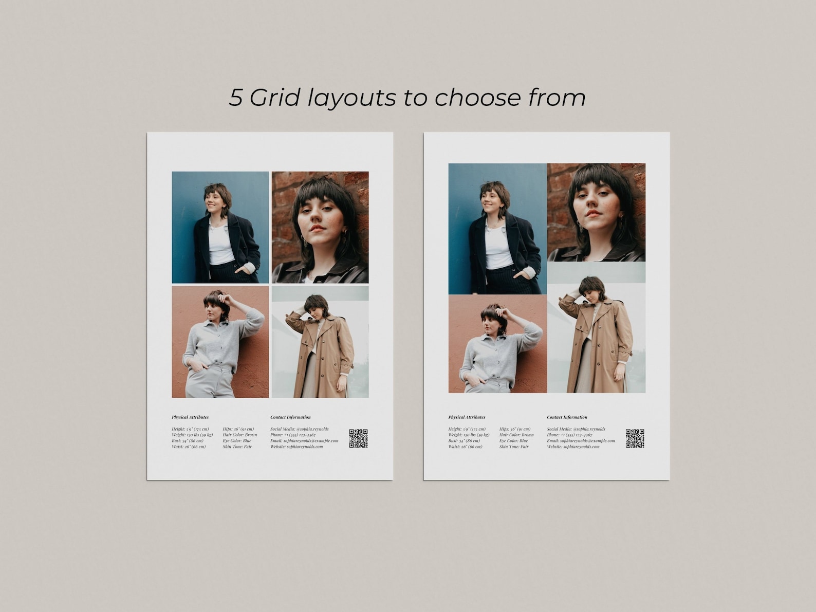 Model Z Card Template - Model Comp Card Template - Editable Canva ...