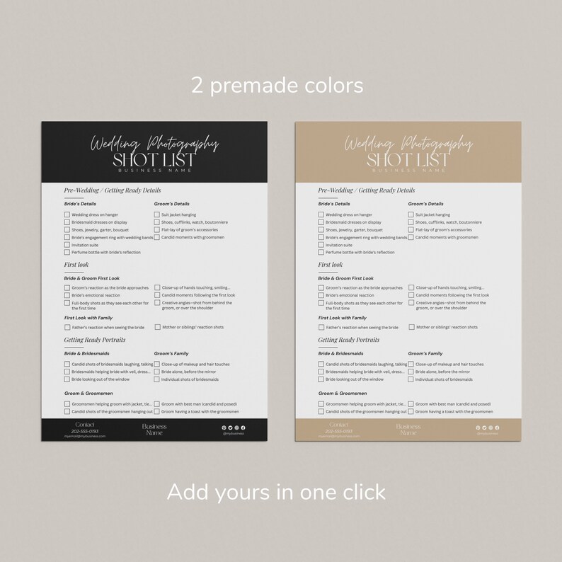Wedding Photography Shot List Template | Wedding Photo Checklist ...