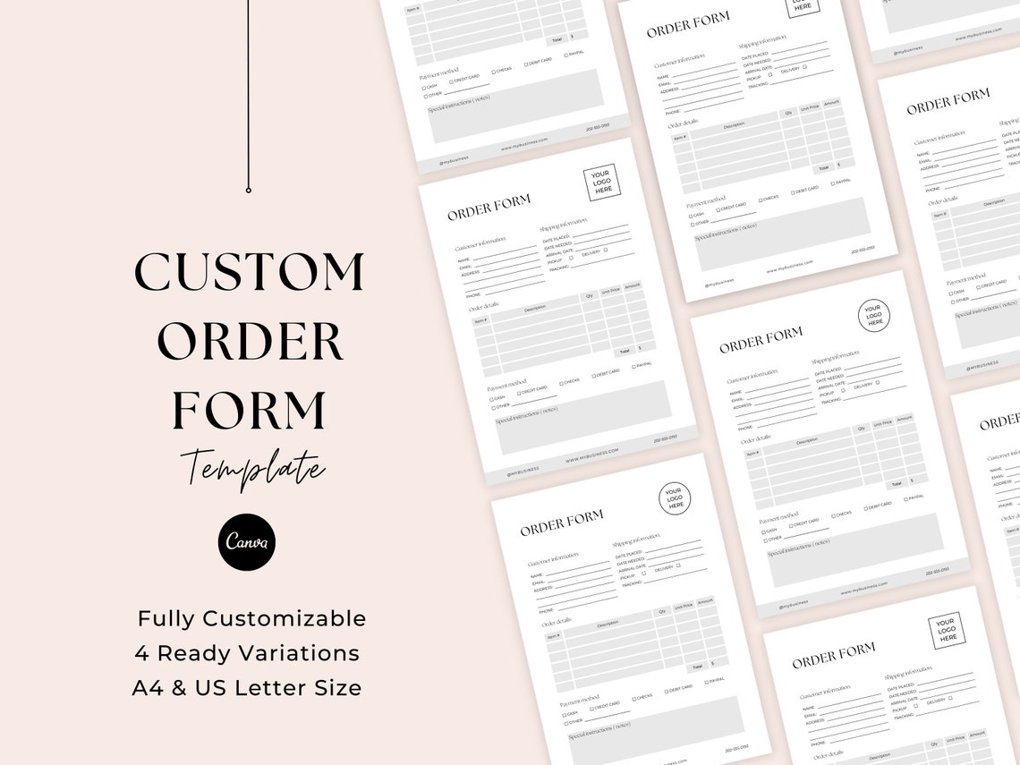 Customer Order Form Template | Editable Order Form Template | Purchase ...