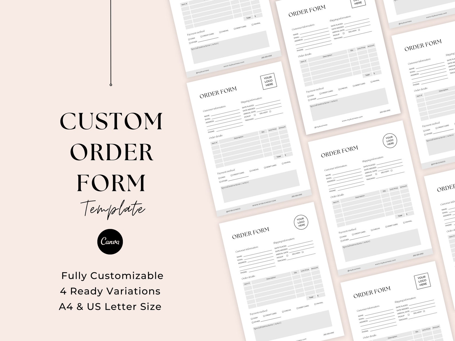 Customer Order Form Template Editable Order Form Template - Etsy