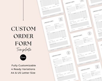 Custom Order Form Template | Purchase Order Form Template | Order Form ...