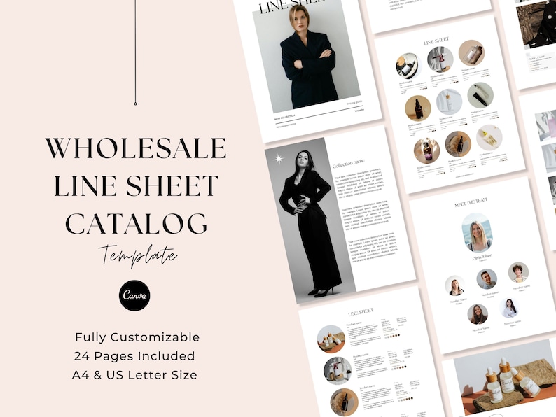 Editable Wholesale Line Sheet Template: Canva Catalog & Price List (A4 ...