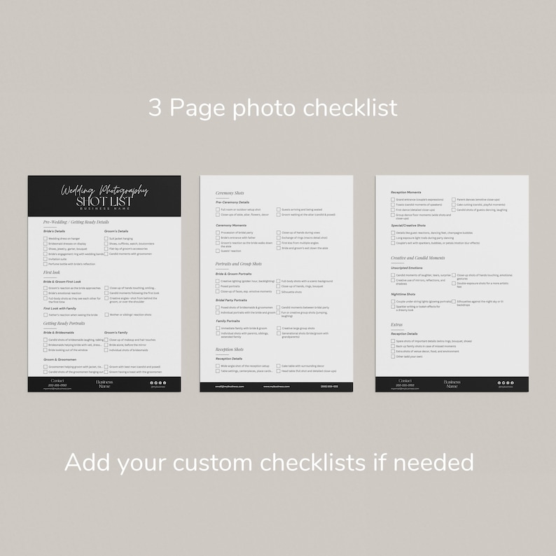 Wedding Photography Shot List Template | Wedding Photo Checklist ...