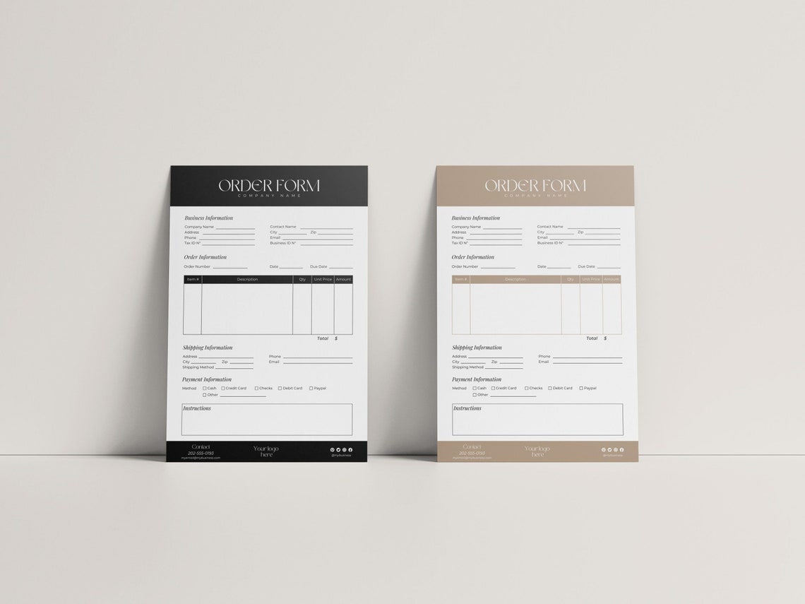 Wholesale Order Form Invoice Template | Editable Custom Order Form for ...