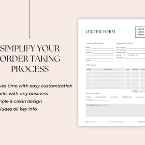 Customer Order Form Template Editable Order Form Template - Etsy