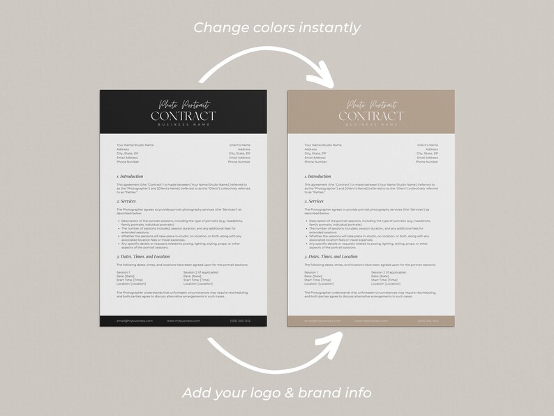 Photography Contract for Portrait - Photography Contract Template ...