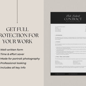 Photography Contract for Portrait - Photography Contract Template ...