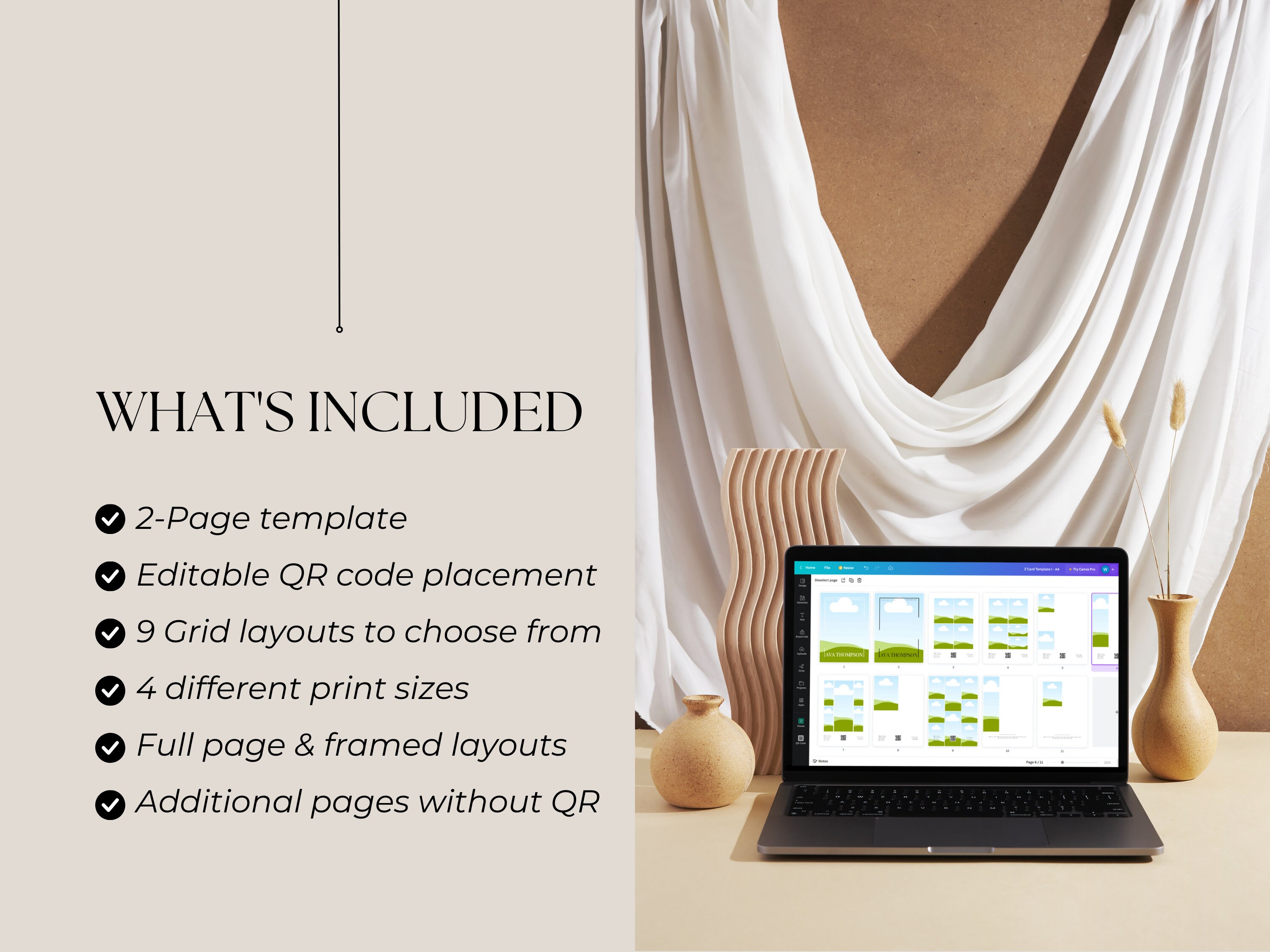 Z Card Template - Model Comp Card Template - Editable Photocard and ...