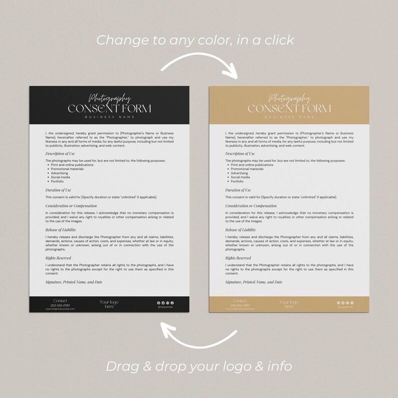 Photography Consent Form Template: Editable Canva Form - Etsy