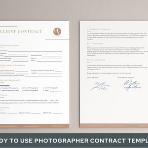 Editable Photographer Contract Template: Client Agreement (canva) - Etsy