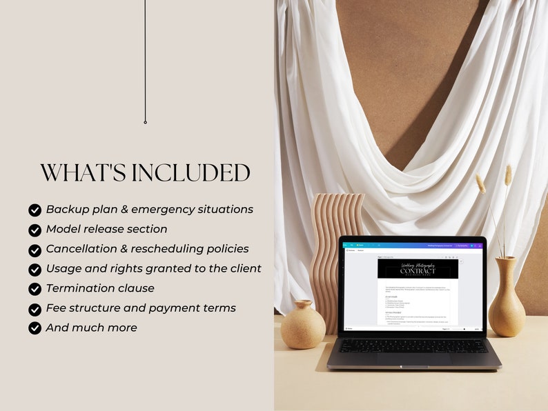 Wedding Photography Contract Template - Editable Canva Wedding ...