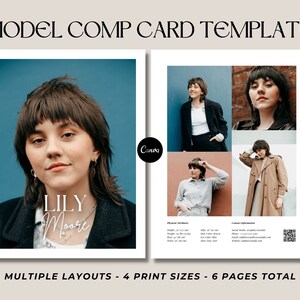 Model Z Card Template - Model Comp Card Template - Editable Canva ...
