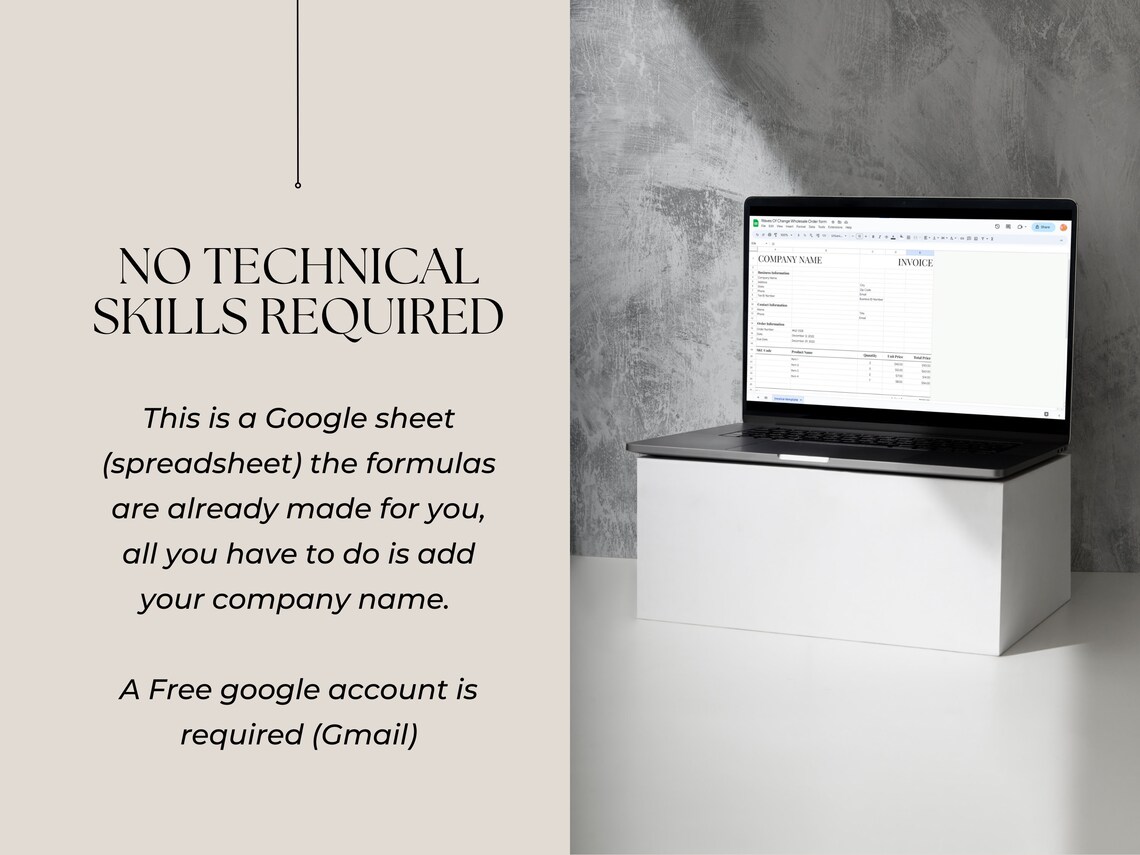 Wholesale Order Form Invoice Template | Google Sheet Invoice for ...