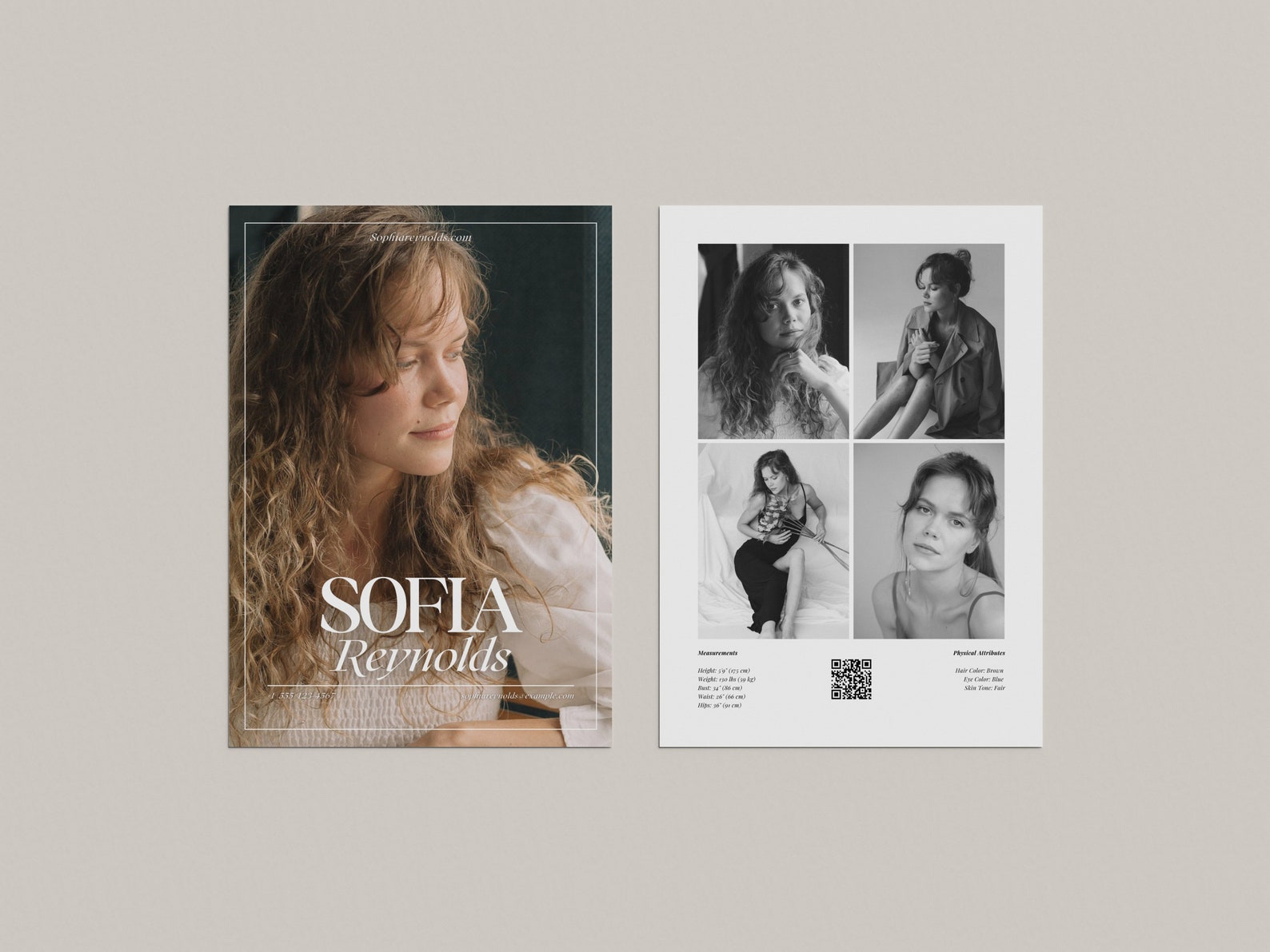 Z Card Template - Model Comp Card Template - Editable Photocard and ...