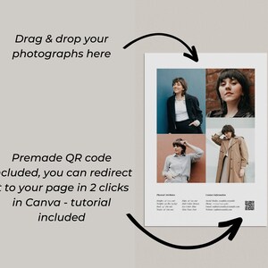 Model Z Card Template - Model Comp Card Template - Editable Canva ...