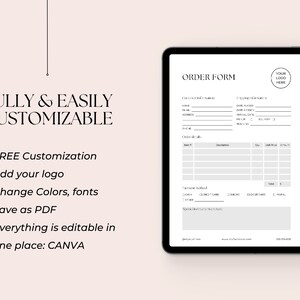 Customer Order Form Template Editable Order Form Template - Etsy