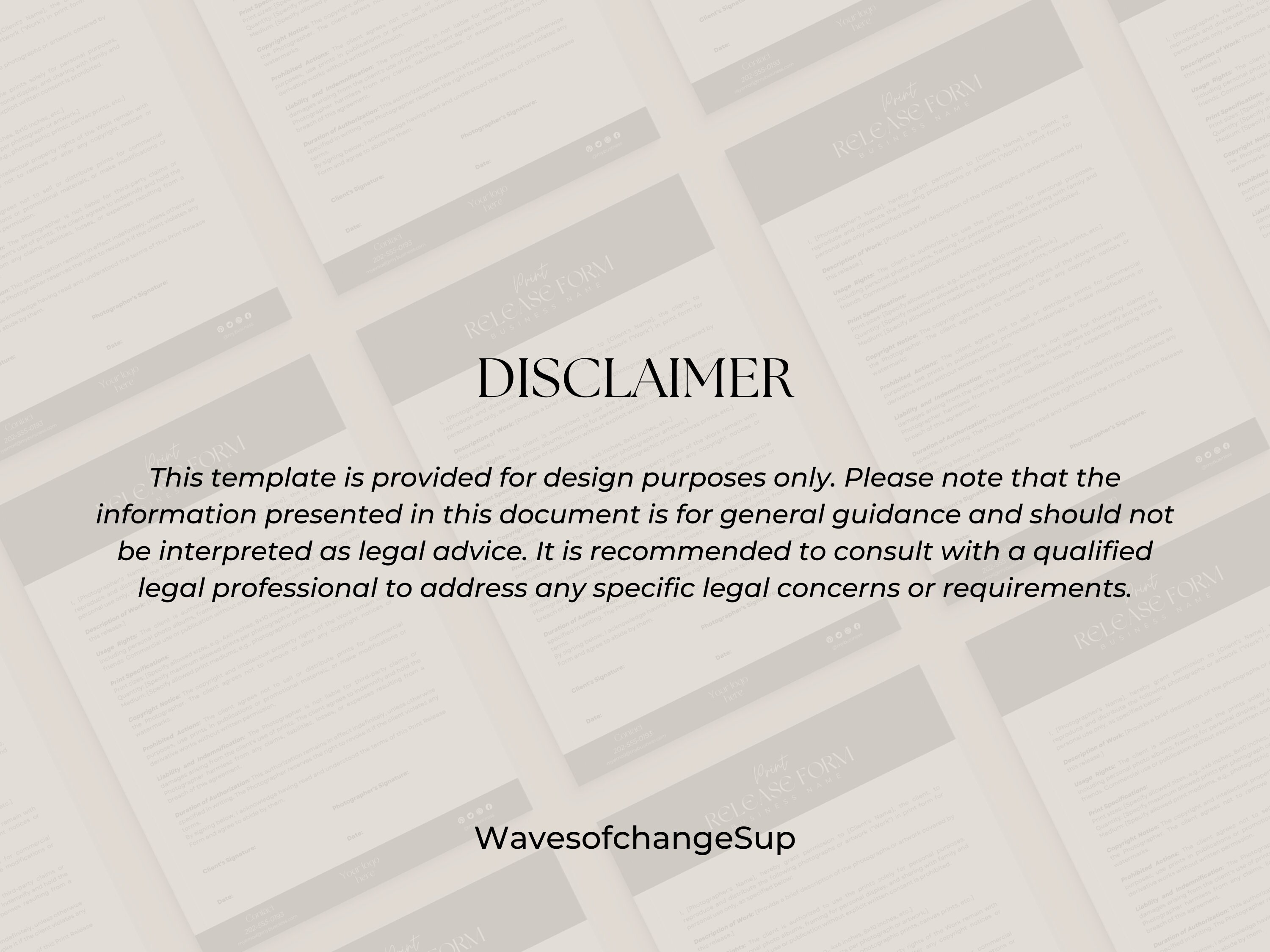 Photography Liability Release Form Template - Liability Waiver Template ...