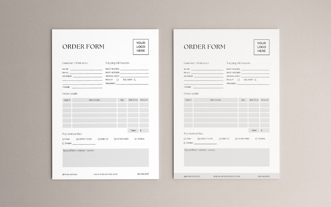Customer Order Form Template | Editable Order Form Template | Purchase ...