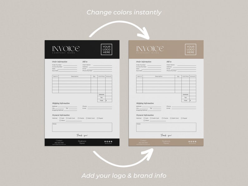 Photography Invoice Template: Modern Receipt for Canva (digital ...