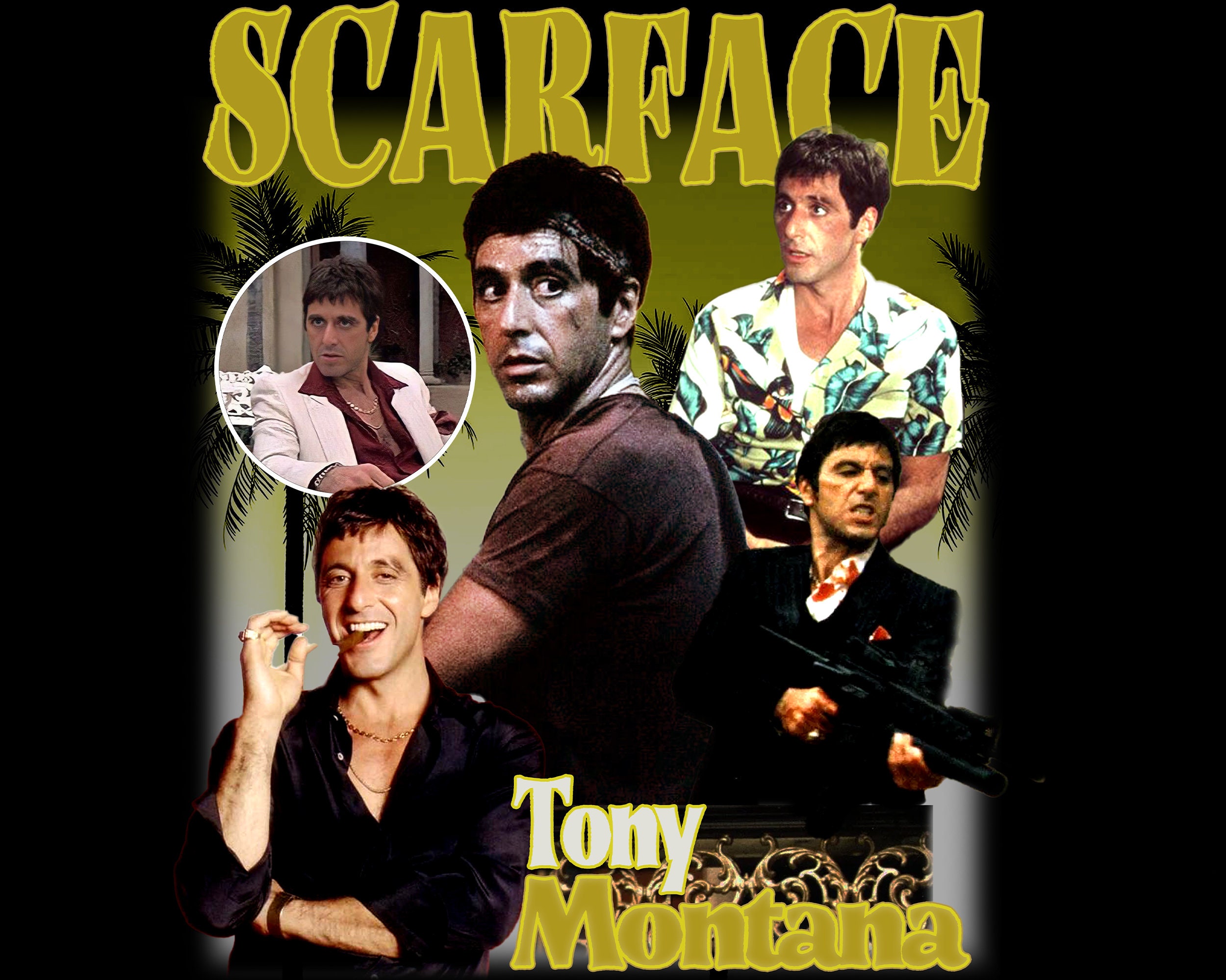 Scarface T Shirt Design Tony Montana Png Ready To Print Etsy