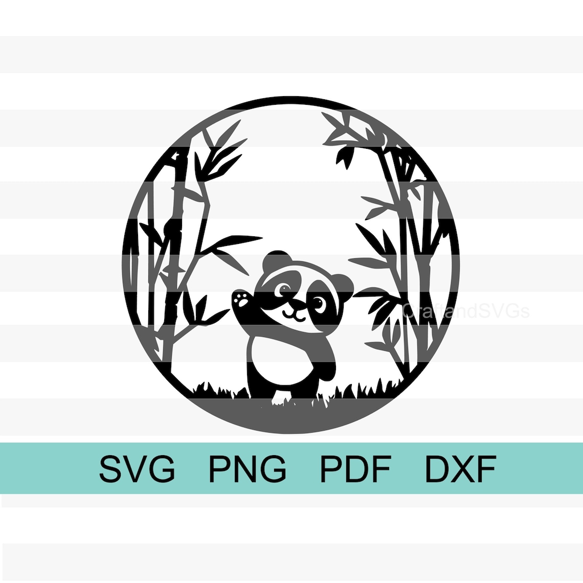 Panda #1 Digital Download SVG PNG PDF Dxf Vector Cricut Silhouette ...