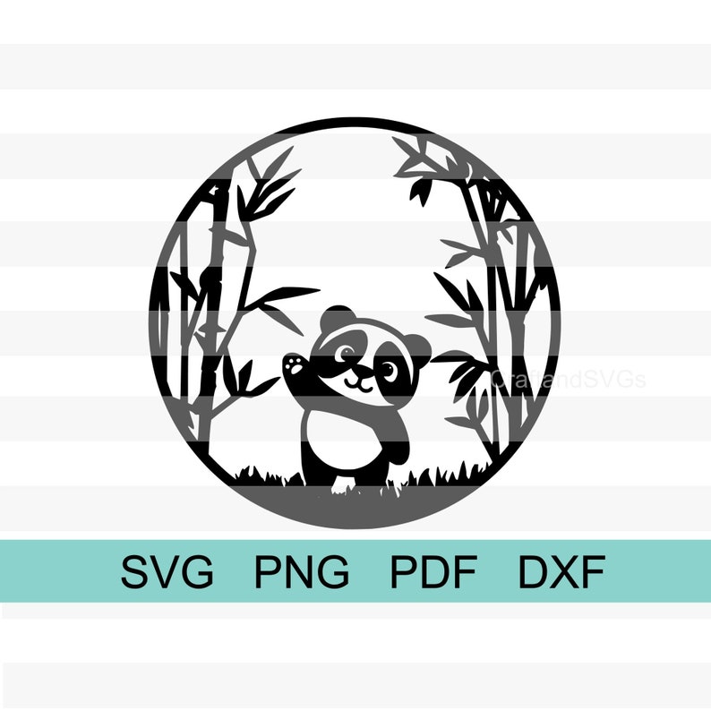 Panda #1 Digital Download SVG PNG PDF Dxf Vector Cricut Silhouette ...