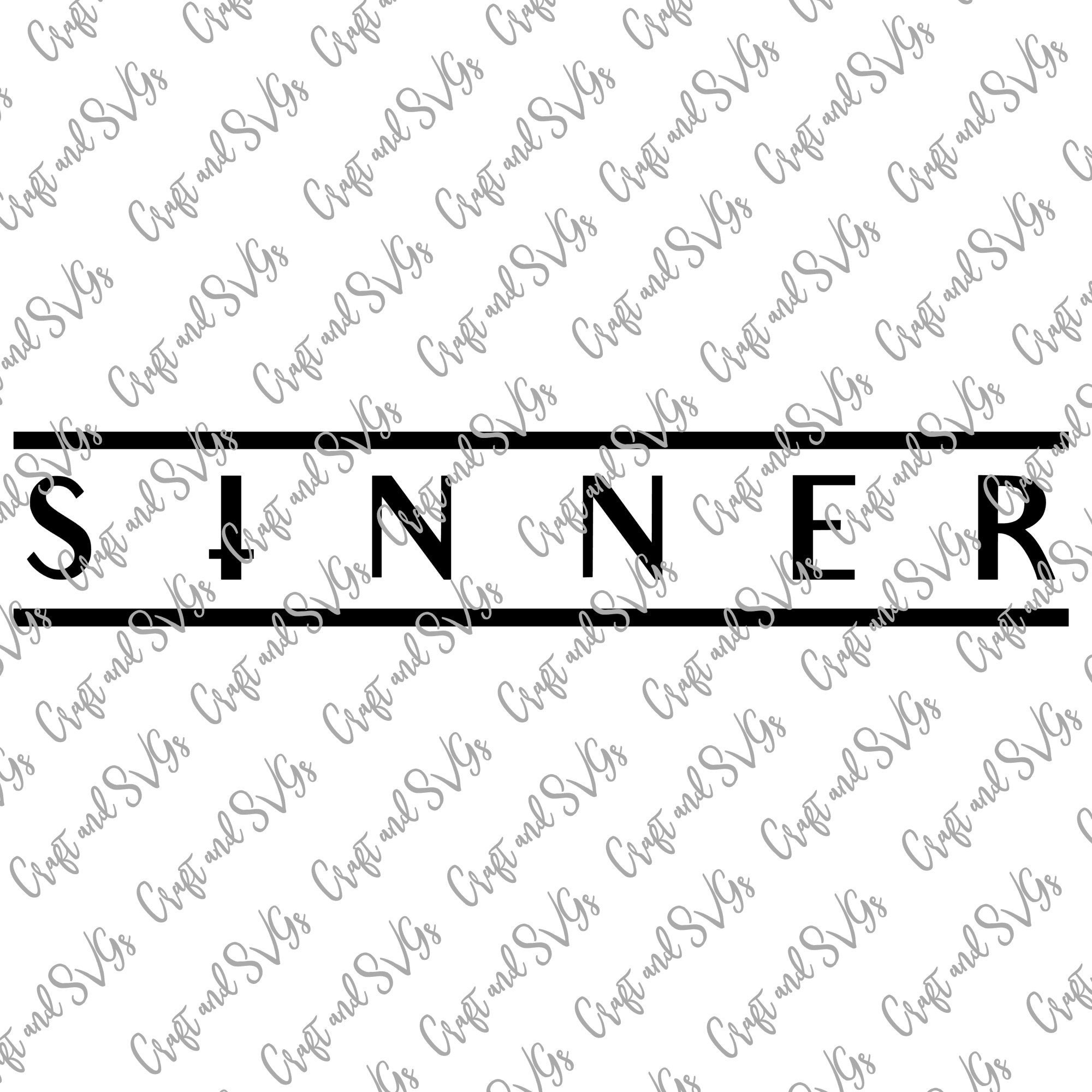 Sinner Digital Download SVG PNG PDF Dxf Vector Cricut Silhouette ...