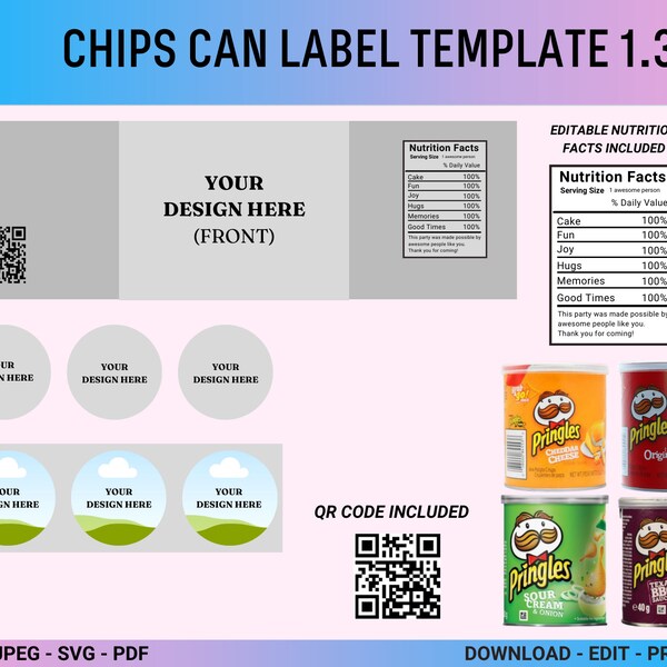 Pringles Snack Stack Template - Etsy